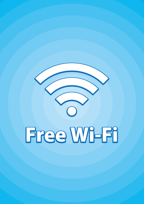 Free Wi-fiのA4サイズ張り紙テンプレート | 【無料・商用可能】注意書き・張り紙テンプレート【ポスター対応】